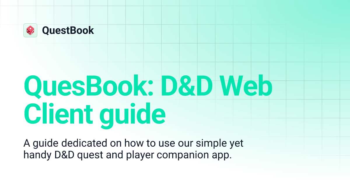 QuesBook: D&D Web Client guide | QuestBook